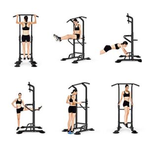 Workout Station Power Tower Adjustable Height Pull Up & Dip Station ...